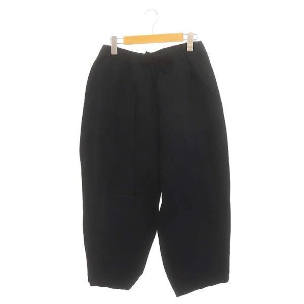 ラボレイトリー Labo ratory コットンリネンイージーパンツ テーパード F 黒 ブラック /HK ■OS レディース【表記サイズ】F【実寸サイズ】ウエスト：68cm　もも幅：35cm　裾幅：22cm　股上：34cm　股下：59cm...