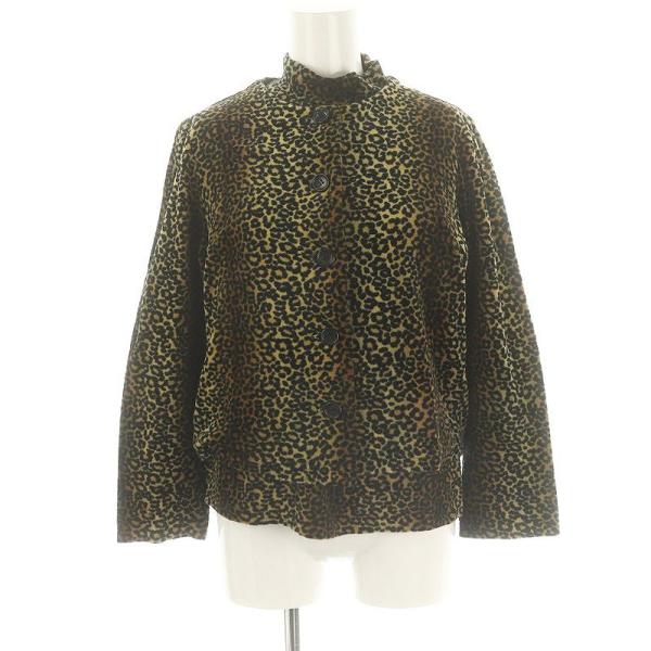 デュアルヴュー アンサンブル カーディガン 前開き ハイネックカットソー 半袖 レオパード柄 40 ベージュ 黒 ブラック ■OS レディース【ブランド】デュアルヴュー DUAL VIEW【表記サイズ】40（日本サイズM相当）【実寸サイズ】...