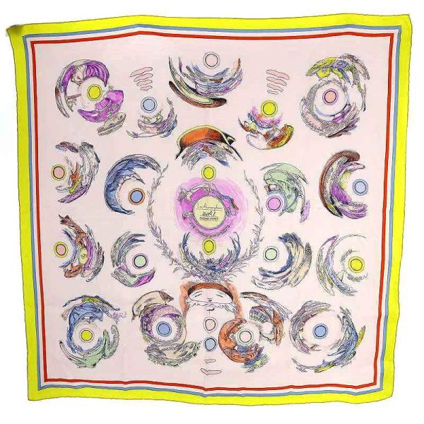 エルメス HERMES 23SS スカーフ カレ70 Les Anamorphoses アナモルフォーズ シルク ピンク 黄色 イエロー /YO16 ■OH レディース【ブランド】エルメス HERMES【実寸サイズ】タテ約66cm×ヨコ約6...