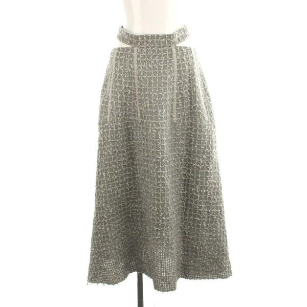 ルシェルブルー LE CIEL BLEU 22SS Fancy Tweed Slashed Waist Skirt フレアスカート ロング ツイード 38 グレー /DF ■OS レディース【ブランド】ルシェルブルー LE CIEL BLE...