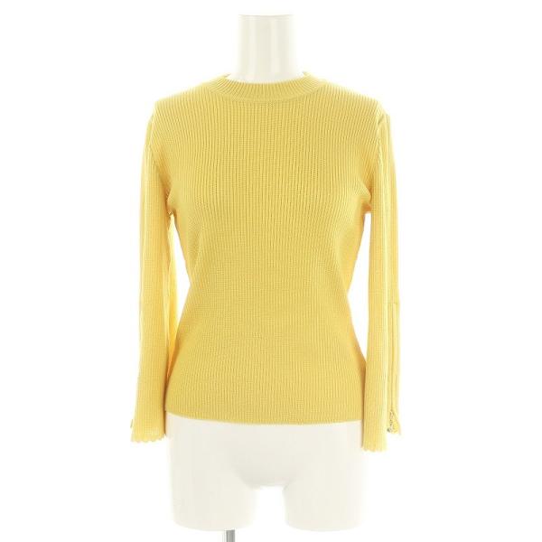 エムズグレイシー M'S GRACY カメリアファスナー 裾ジップ ニット カットソー 九分袖 38 黄 イエロー /DF ■OS レディース【ブランド】エムズグレイシー M'S GRACY【表記サイズ】38（日本サイズM相当）【実寸サイズ...