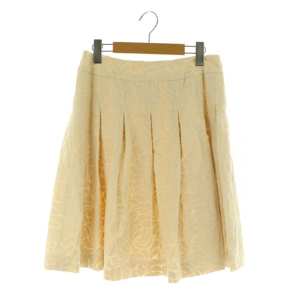 オオシマレイ OSHIMA REI プリーツスカート ロング ジャガード フレア アイボリー /MY ■OS レディース【ブランド】オオシマレイ OSHIMA REI【表記サイズ】表記なし【実寸サイズ】ウエスト：70cm　ヒップ：96cm　...