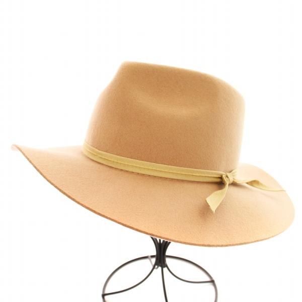 ラックオブカラー Lack of Color 中折れハット 帽子 リボン ウール S 55cm ピンクベージュ /KU ■OF レディース【表記サイズ】S（日本サイズ55cm相当）【実寸サイズ】つば：8cm　頭周り：54.5cm　　【素材】...