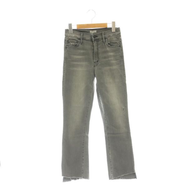 マザー mother INSIDER CROP STEP FRAY カットオフ デニム パンツ フレア ストレッチ ダメージ加工 24 グレー /HK ■OS レディース【ブランド】マザー mother【表記サイズ】24（日本サイズXS相当...