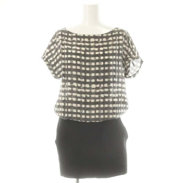 セオリー Theory AMPLIFY BARLAY 切替ワンピース ひざ丈 半袖 0 グレー 黒 ブラック /MF ■OS レディース【ブランド】セオリー Theory【表記サイズ】0（日本サイズS相当）【実寸サイズ】身幅：45cm　着丈...