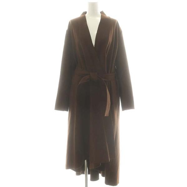 シャイナモート shaina mote リネンロングコート アウター カットオフ 麻 0 XS ボルドー /KO ■OS ■SH レディース【表記サイズ】0（XS相当）【実寸サイズ】肩幅：約43cm　身幅：約55cm　袖丈：約56cm　着丈...