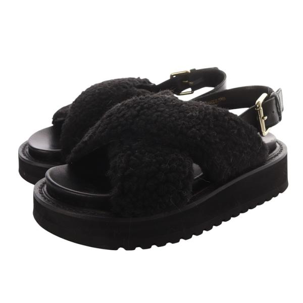 サクラ SAKULA 24AW POODLE FUR SDL サンダル ストラップ 切替 36 23cm 黒 ブラック /SR4 レディース【ブランド】サクラ SAKULA【表記サイズ】36（約23cm）【実寸サイズ】ヒールの高さ：5cm　...