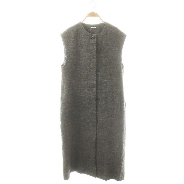 コムアーチ comm. arch. ウールリネンツイードロングジレ ベスト グレー /MF ■OS レディース【表記サイズ】サイズ表記なし（実寸サイズをご確認ください）【実寸サイズ】身幅：50cm　着丈：117cm　　【素材】表地 麻60%...