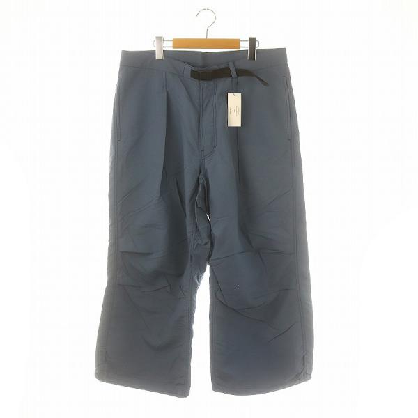 未使用品 ダストネーション DUSTNATION WIDE ギャバパンツ GABBER PANTS ボトムス ジップフライ M 青【表記サイズ】M【実寸サイズ】ウエスト：約84cm　もも幅：約80cm　裾幅：約30cm　股上：約40cm　股...