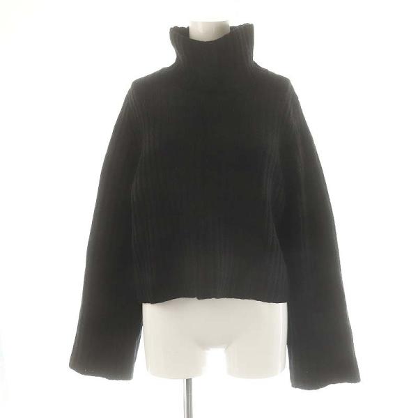 セオリー Theory 23AW FELTED WOOL CASH T NECK ST PO ニット セーター ボーダー カシミヤ混 S ブラック ダークグレー /DO ■OS レディース【ブランド】セオリー Theory【表記サイズ】S【...