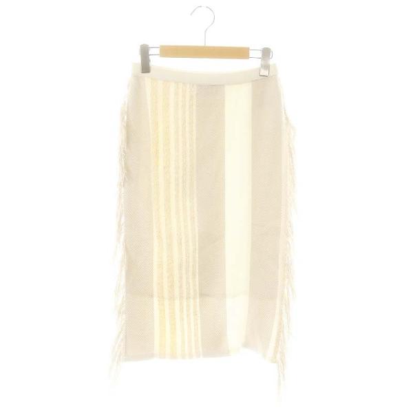 未使用品 インプロセス IN-PROCESS フリンジスカート ニット ロング タイト S オフホワイト マルチカラー /DO ■OS レディース【表記サイズ】S【実寸サイズ】ウエスト：約62〜cm　ヒップ：76cm　スカート丈：68cm　...