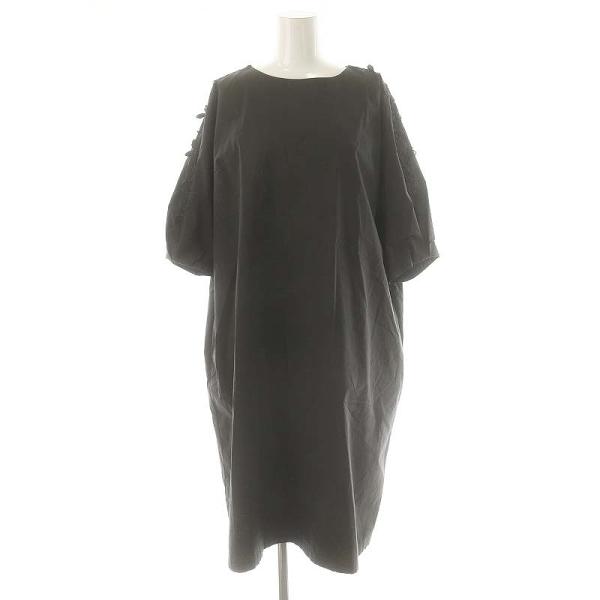 シャルヴィシャリテ Charvi charite レースワンピース ミモレ ロング 五分袖 M グレー /AT ■OS レディース【表記サイズ】M【実寸サイズ】肩幅：39cm　身幅：58cm　袖丈：34cm　総丈：99cm　　【素材】本体 ...