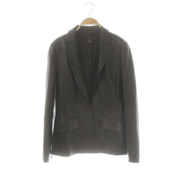 ビーシービージーマックスアズリア BCBGMAXAZRIA ラムレザーテーラードジャケット 1B 総裏地 6 ブラック /DO ■OS レディース【ブランド】ビーシービージーマックスアズリア BCBGMAXAZRIA【表記サイズ】6【実寸サ...