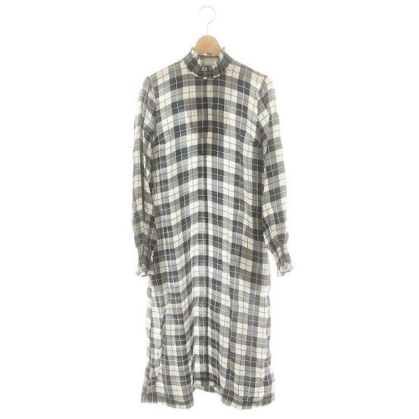 バウム ウンド ヘルガーデン BAUM UND PFERDGARTEN チェック ワンピース ロング 長袖 36 ダークネイビー オフホワイト レディース【ブランド】バウム ウンド ヘルガーデン BAUM UND PFERDGARTEN【表...