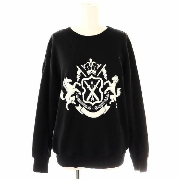 イエナ IENA ウラケBLASON スウェットレーナー 長袖 コットン 黒 /NR ■OS レディース【ブランド】イエナ IENA【表記サイズ】サイズの記載なし【実寸サイズ】肩幅：52cm　身幅：52.5cm　着丈：58cm　袖丈：51....