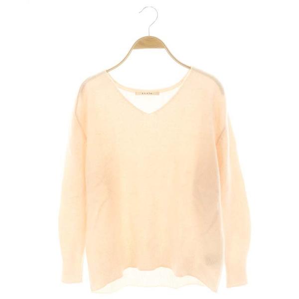 ストラ Stola. ニット セーター Vネック ウール F ライトピンク /DO ■OS レディース【ブランド】ストラ Stola.【表記サイズ】F【実寸サイズ】身幅：51cm　着丈：55cm　ゆき丈：74cm　　【素材】ウール【色】ライ...
