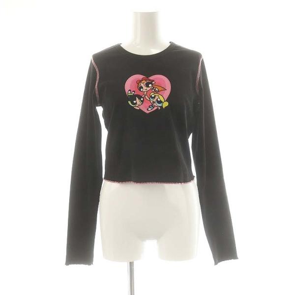 ドールズキル Dolls Kill ×The Powerpuff Teamwork Babes Long Sleeve Top Tシャツ カットソー M 黒 ピンク /MI ■OS レディース【表記サイズ】M【実寸サイズ】肩幅：32.5cm...