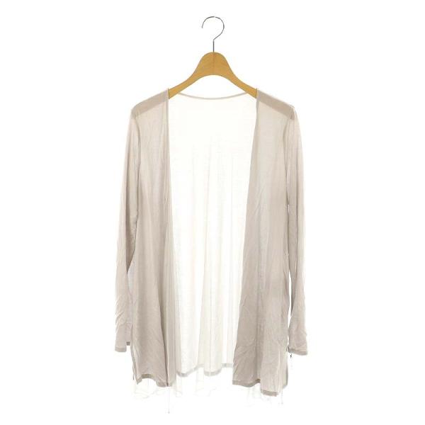 クロシェ CLOCHE シアー カーディガン 前開きトッパー 薄手 2 グレー /AT ■OS レディース【表記サイズ】2【実寸サイズ】肩幅：37cm　身幅：43cm　着丈：71cm　袖丈：58cm　　【素材】再生繊維（テンセル） キュプラ...