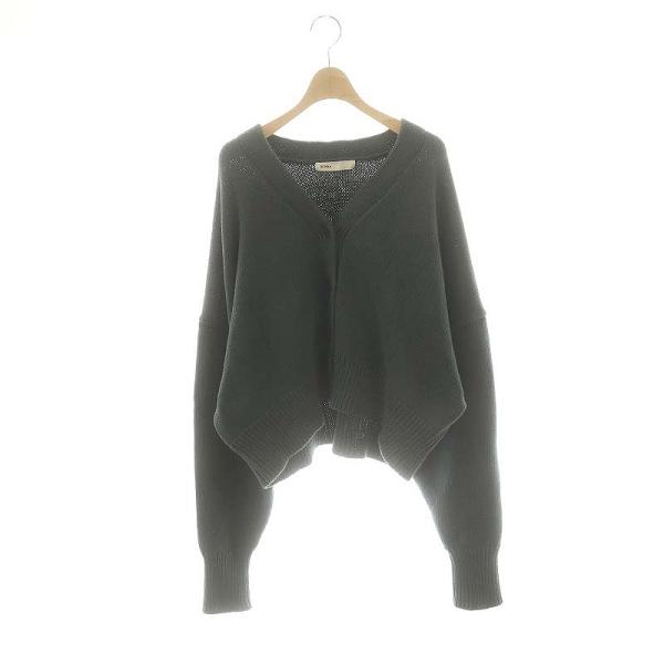 ブラック バイ マウジー BLACK by moussy 24AW cotton knit cardigan カーディガン Vネック F モスグリーン /DO ■OS レディース【ブランド】ブラック バイ マウジー BLACK by mou...