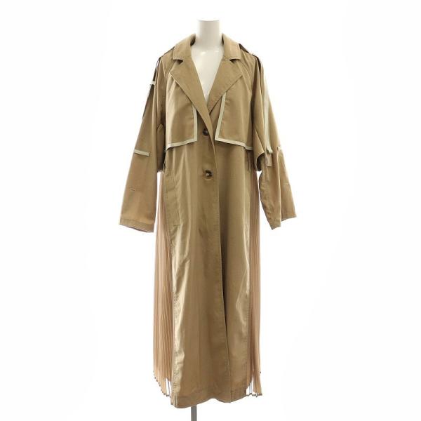 アメリ AMERI ROLL-UP SLEEVE PLEATS TRENCH COAT コート チェスター ロング F ベージュ /AT ■OS レディース【表記サイズ】F【実寸サイズ】身幅：50cm　着丈：123cm　ゆき丈：70cm　　...