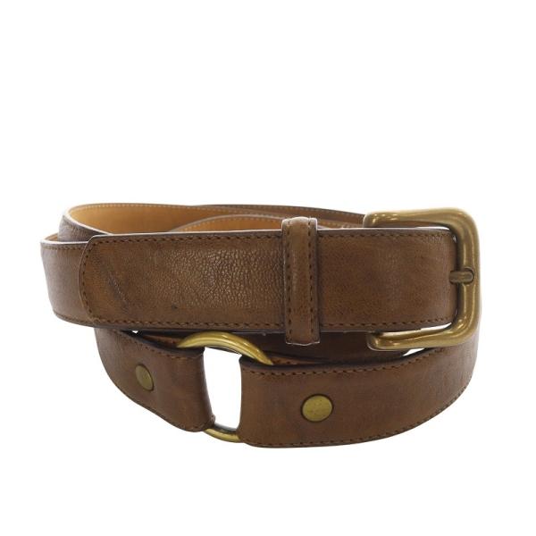 ホルストン HALSTON 2連ベルト レザー ブラウン /YO6 【表記サイズ】S【実寸サイズ】最小ウエスト：約137cm　最大ウエスト：約159cm　全長：約170cm　幅：2.7cm　　【素材】レザー【色】ブラウン【状態】内側と表側に...