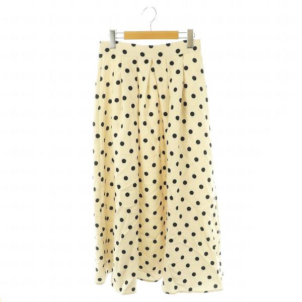ナチュラルクチュール natural couture 23AW ドットボリュームスカート フレアスカート ロング F ライトベージュ 黒 /ES レディース【表記サイズ】F【実寸サイズ】ウエスト：66〜cm　ヒップ：約124cm　スカート丈...