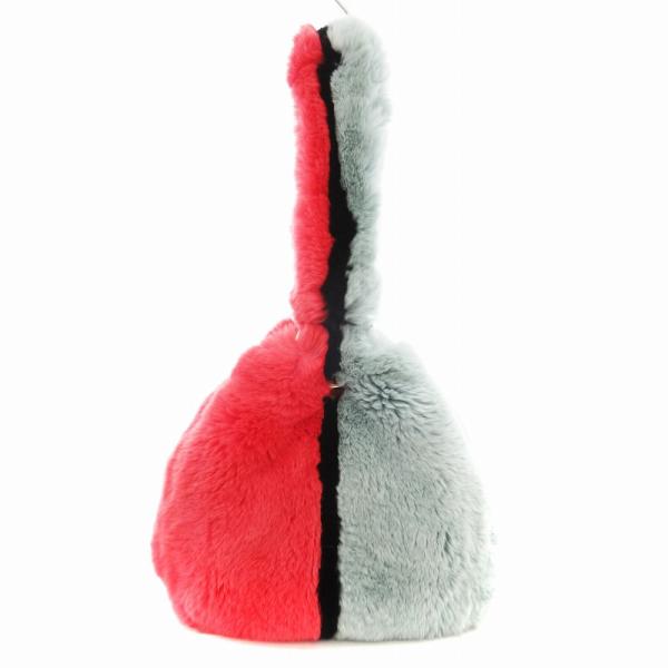 レプティジュール les petits joueurs 美品 ハンドバッグ フェイクファー バイカラー 赤 レッド ライトブルー /AE レディース【表記サイズ】--【実寸サイズ】持ち手の長さ：約42cm　ヨコ：約24cm　タテ：約24cm...