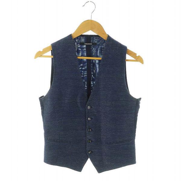 タリアトーレ TAGLIATORE ウールリネン ベスト ジレ 前開き 42/9R ネイビー /ES ■OS メンズ【ブランド】タリアトーレ TAGLIATORE【表記サイズ】42/9R【実寸サイズ】身幅：46cm　着丈：53cm　　【素材...
