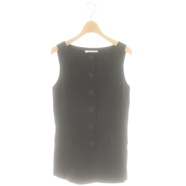 エンフォルド ENFOLD 25SS SQUARE-NECK VEST ベスト 前開き 38 ブラック /HK ■OS レディース【ブランド】エンフォルド ENFOLD【表記サイズ】38【実寸サイズ】身幅：45cm　着丈：66cm　　【素材...