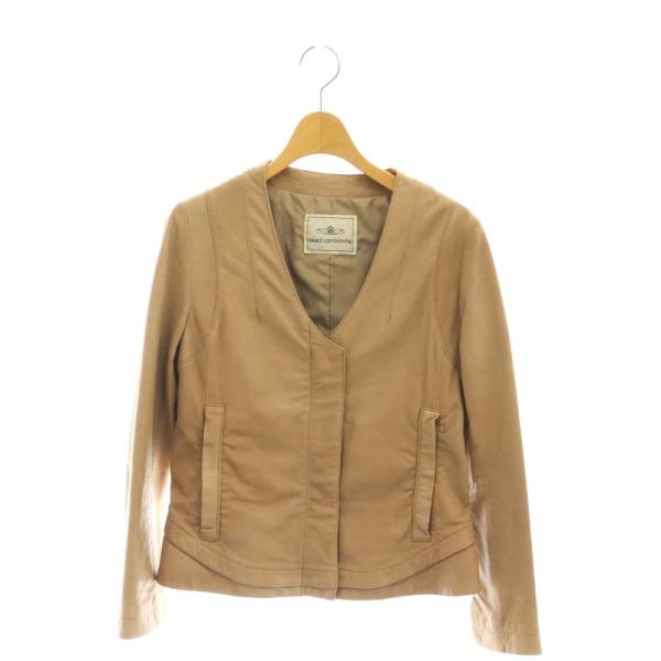 グレースコンチネンタル GRACE CONTINENTAL やぎ革 ジャケット ノーカラー 36 ベージュ /MI ■OS レディース【ブランド】グレースコンチネンタル GRACE CONTINENTAL【表記サイズ】36【実寸サイズ】肩幅...