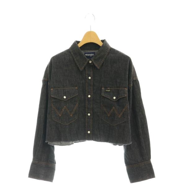 ミスティック mystic wrangler別注 デニムジャケット ブルゾン F ブラック /ES ■OS レディース【ブランド】ミスティック mystic【表記サイズ】F【実寸サイズ】肩幅：59cm　身幅：59cm　着丈：44cm　袖丈：...
