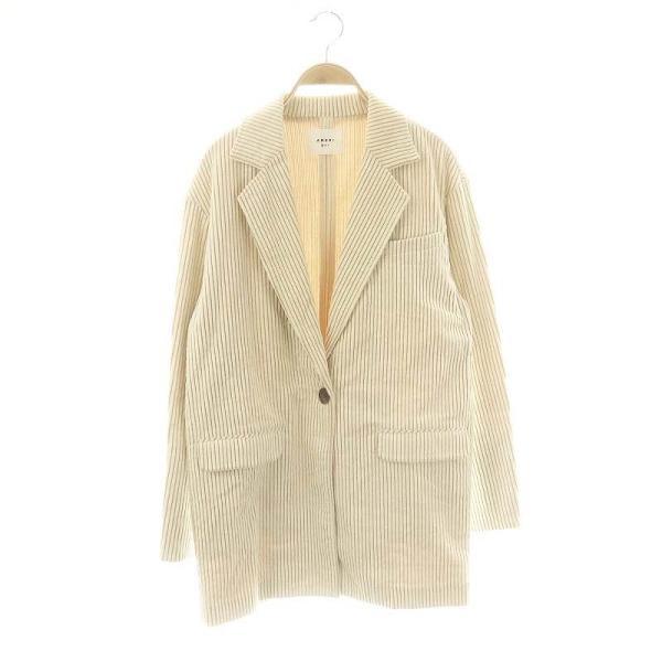 アメリ AMERI WIDE COLOR CORDUROY JACKET ジャケット テーラード S アイボリー /AT ■OS レディース【表記サイズ】S【実寸サイズ】肩幅：45cm　身幅：50cm　着丈：78cm　袖丈：56cm　　【素...