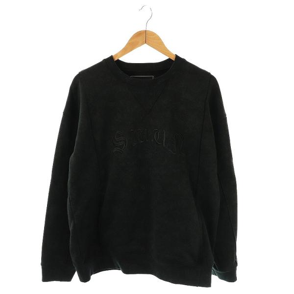 エスダブリューユーエヌ S.W.U.N ロゴ刺繍クルーネックスウェットトップス カットソー M ブラック /DO ■OS ■AD メンズ【表記サイズ】M【実寸サイズ】肩幅：61cm　身幅：59cm　着丈：66cm　袖丈：58.5cm　　【素...