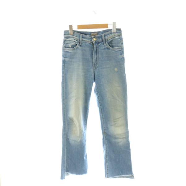 マザー mother Insider Crop Step Fray デニムパンツ ジーンズ ダメージ加工 24 青 ブルー /AT ■OS レディース【ブランド】マザー mother【表記サイズ】24【実寸サイズ】ウエスト：66cm　もも幅...