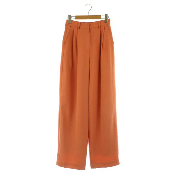 クラネ CLANE 23SS BASIC TUCK PANTS パンツ ワイド ハイウエスト 0 オレンジ /MY ■OS レディース【ブランド】クラネ CLANE【表記サイズ】0【実寸サイズ】ウエスト：60cm　もも幅：35cm　裾幅：2...