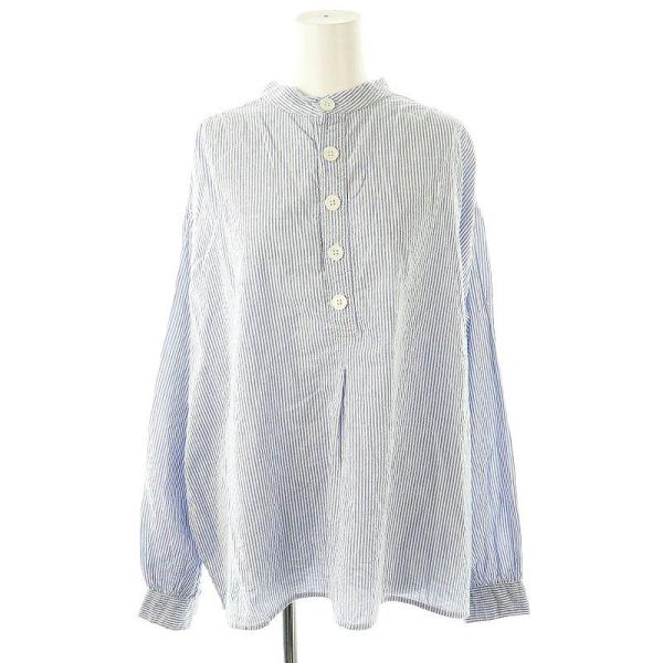 シールームリン Sea Room lynn ヘンリープルオーバーシャツ ブラウス ストライプ S ブルー ホワイト /DF ■OS レディース【表記サイズ】S【実寸サイズ】肩幅：52cm　身幅：71cm　着丈：67cm　袖丈：55cm　　【...