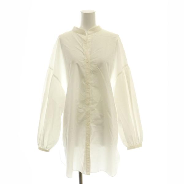 ブレンへイム BLENHEIM 24AW バルーンスリーブロングシャツ 長袖 チュニック丈 M 白 ホワイト /AT ■OS レディース【ブランド】ブレンへイム BLENHEIM【表記サイズ】M【実寸サイズ】肩幅：65cm　身幅：60cm　...