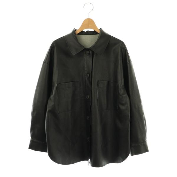 ジャバ java × Classical Elf フェイクレザーシャツジャケット S 黒 /MI ■OS レディース【表記サイズ】S【実寸サイズ】身幅：56cm　着丈：71.5cm　ゆき丈：79.5cm　　【素材】合成皮革【色】黒【状態】前...