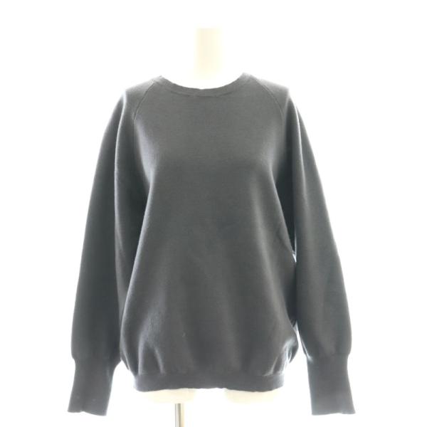 ユアーズ ur's スウェットライクニット トップス 長袖 L グレー /HK ■OS レディース【表記サイズ】L【実寸サイズ】身幅：52cm　着丈：59cm　ゆき丈：79cm　　【素材】レーヨン、ナイロン、ポリエステル【色】グレー【状態】...