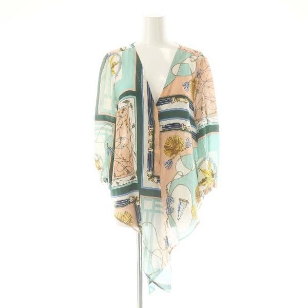 マレーラ MARELLA スカーフ柄 ブラウス シルク I42 マルチカラー /MI ■OS レディース【ブランド】マレーラ MARELLA【表記サイズ】I42【実寸サイズ】肩幅：37cm　身幅：47cm　着丈：54.5cm　袖丈：46.5...