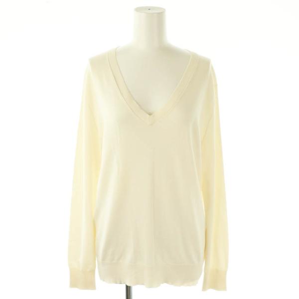 セオリーリュクス theory luxe Lustrous Silk 2 Fenice シルクVネック ニット プルオーバー 長袖 38 オフホワイト /DF ■OS レディース【ブランド】セオリーリュクス theory luxe【表記サイ...