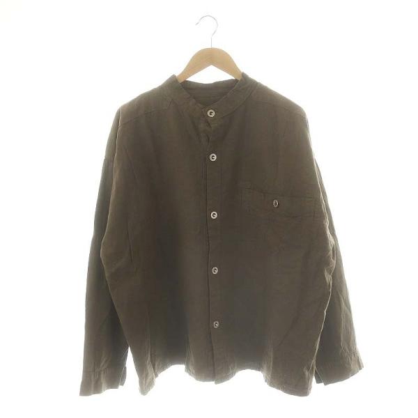 ヒアマイネーム HEAR MY NAME by js luxe 24SS リネン カバーオール シャツ 長袖 F ブラウン /ES ■OS メンズ【表記サイズ】F【実寸サイズ】肩幅：64cm　身幅：71cm　着丈：68cm　袖丈：57cm　...