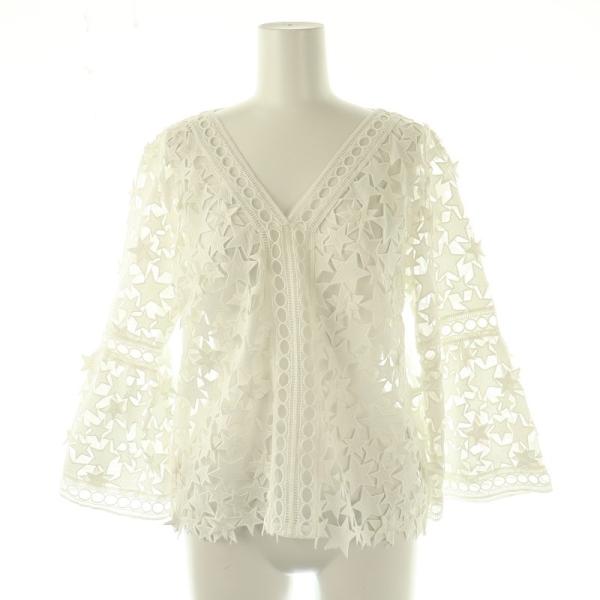 ダイアグラム グレースコンチネンタル Diagram GRACE CONTINENTAL スターレースシアーカットソー Vネック 36 白 /MI ■OS レディース【ブランド】ダイアグラム グレースコンチネンタル Diagram GRAC...