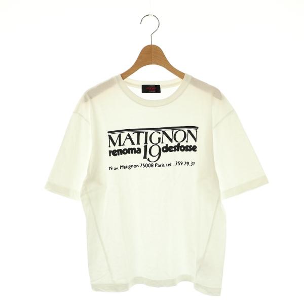 レノマ renoma × クチュールドアダム COUTURED’ADAM Tシャツ カットソー 38 ホワイト ブラック /DO ■OS レディース【ブランド】レノマ renoma【表記サイズ】38【実寸サイズ】肩幅：47.5cm　身幅：4...