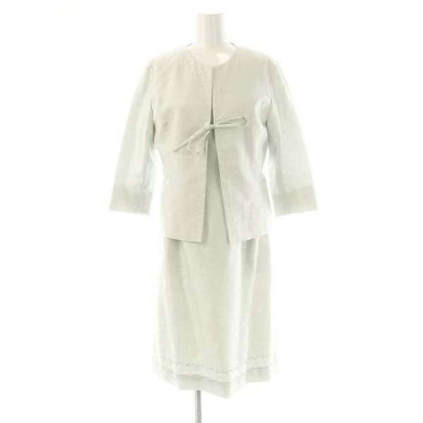 スタイルコム style com フラワー刺繍ジャケットワンピース セットアップ スーツ 11 ミント /ES ■OS ■SH レディース【ブランド】スタイルコム style com【表記サイズ】11【実寸サイズ】肩幅：39cm　身幅：45...