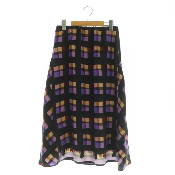 ステラシフォン STELLA CIFFON 総柄 スカート ロング フレア 36 ブラック /MY ■OS レディース【ブランド】ステラシフォン STELLA CIFFON【表記サイズ】36【実寸サイズ】ウエスト：66〜cm　ヒップ：90c...