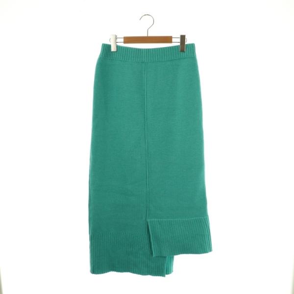 スライ SLY STEP HEM LONG スカート タイト ニット 2 ターコイズブルー /MI ■OS レディース【ブランド】スライ SLY【表記サイズ】2【実寸サイズ】ウエスト：70cm　ヒップ：88cm　スカート丈：78.5-88c...