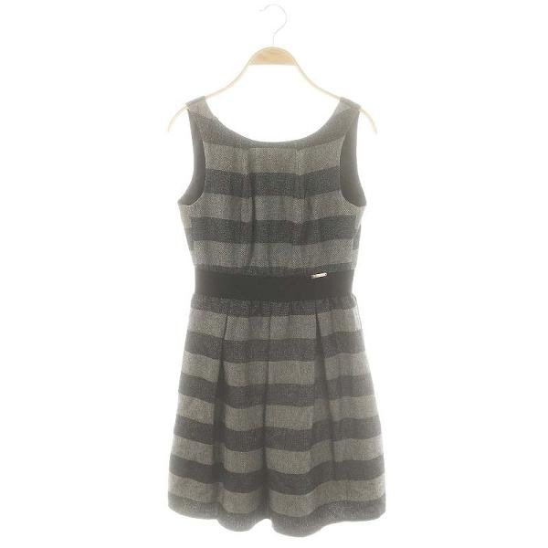 未使用品 リナシメント RINASCIMENTO ボーダー ノースリーブワンピース ラメ S 黒 グレー シルバー色 /MI ■OS レディース【ブランド】リナシメント RINASCIMENTO【表記サイズ】S【実寸サイズ】身幅：36cm　...