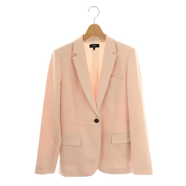 セオリー Theory 24AW Admiral Crepe Staple Blazer B テーラードジャケット シングル 0 ピンク /DF ■OS レディース【ブランド】セオリー Theory【表記サイズ】0【実寸サイズ】肩幅：37....