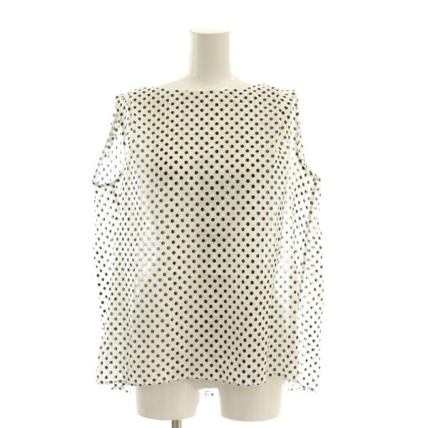 マンナ Manna ドット柄 ノースリーブ カットソー ブラウス シャツ M 白 ホワイト 黒 ブラック /SY ■OS レディース【表記サイズ】M【実寸サイズ】身幅：48cm　総丈：60cm　　【素材】綿【色】白 ホワイト　黒 ブラック　...